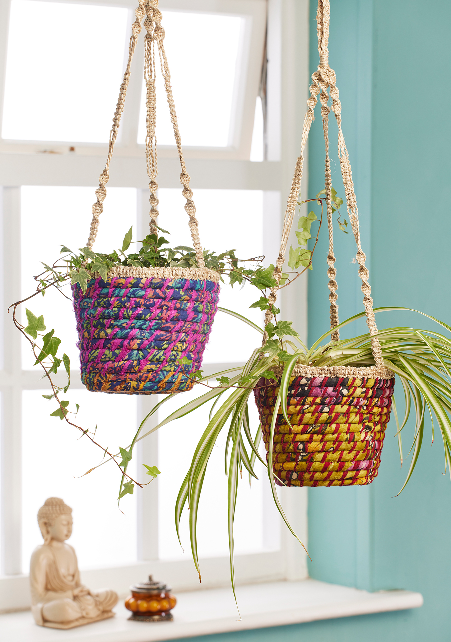 Recycled Sari Hanging Plant Basket | Vases, Pots & Planters | Home ...